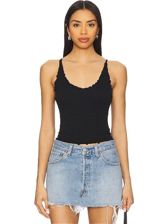 Free People Pucker Up Seamless Top - Black