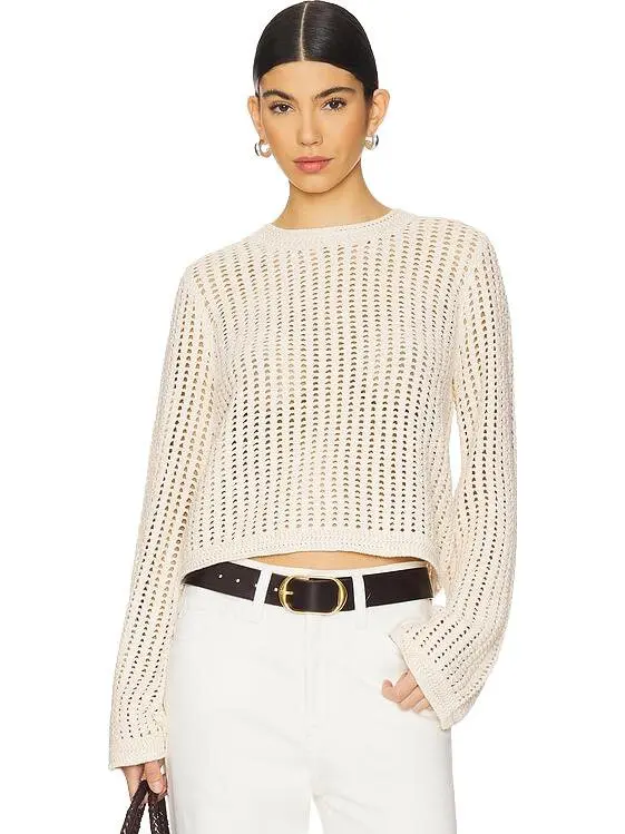 FRAME Crochet Bell Sweater - Alabaster