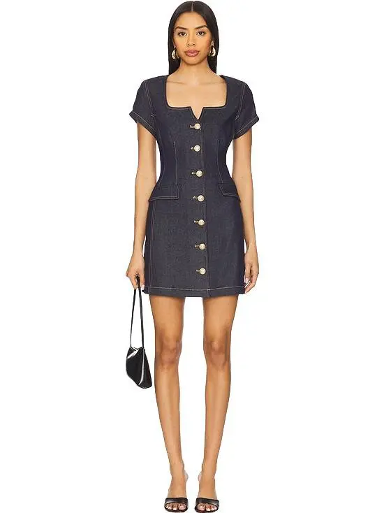 Generation Love Brunella Sheen Denim Dress - Dark Denim Blue