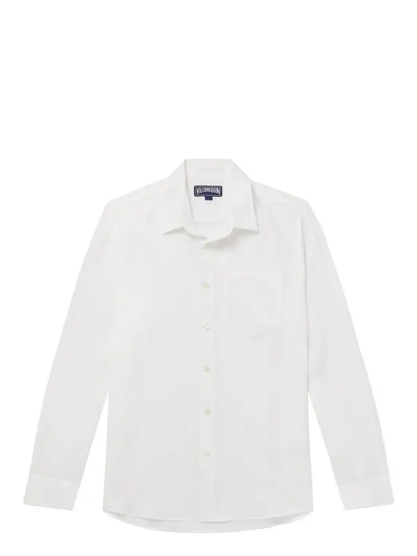 Vilebrequin Caroubis Cotton And Linen-blend Gauze Shirt - White