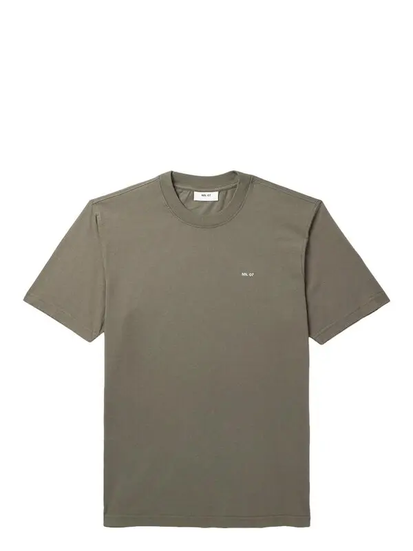 Nn07 Adam 3209 Logo-embroidered Pima Cotton-jersey T-shirt - Green