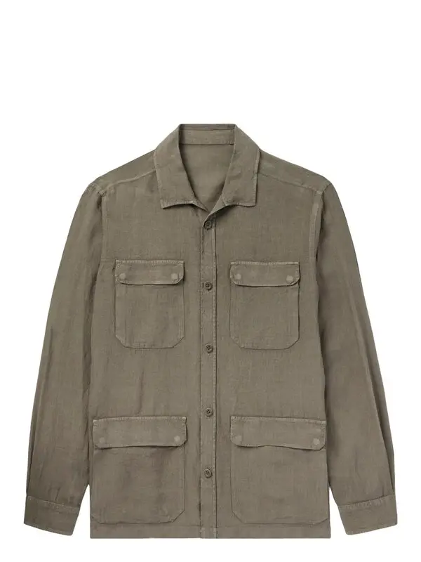 Herno Linen Field Jacket - Green