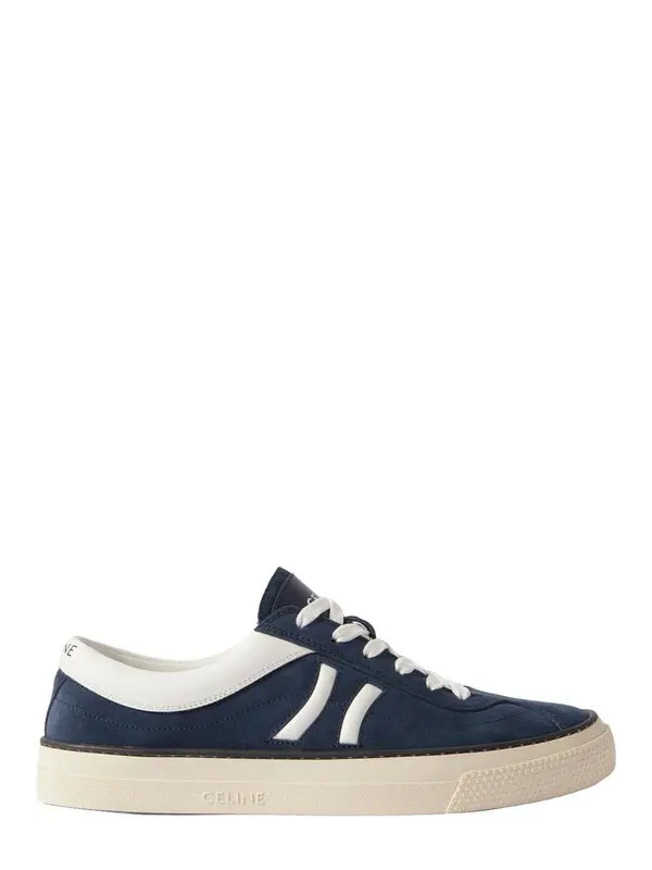 Celine Leather-trimmed Suede Sneakers - Blue