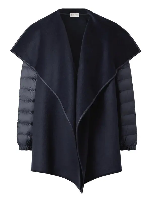 Moncler Wool-blend Felt And Quilted Shell Down Jacket - Blue