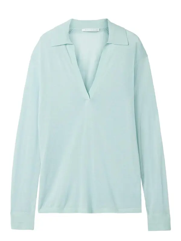 Maria Mcmanus Cashmere Polo Top - Blue