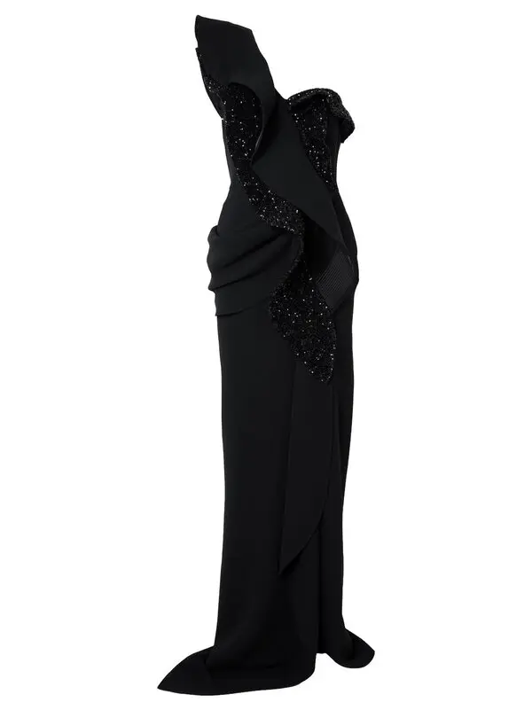 Maticevski Pantheon Wave Sequin-embellished Gown - Black