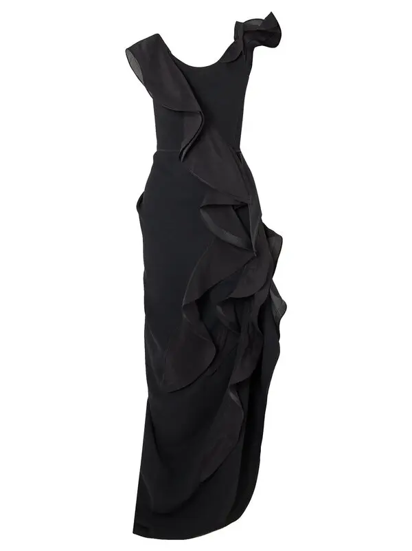 Maticevski Satellite Wave Asymmetric Gown - Black