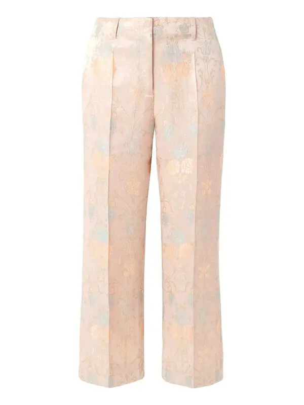 Dries Van Noten Paloma Satin-jacquard Pants - Pink