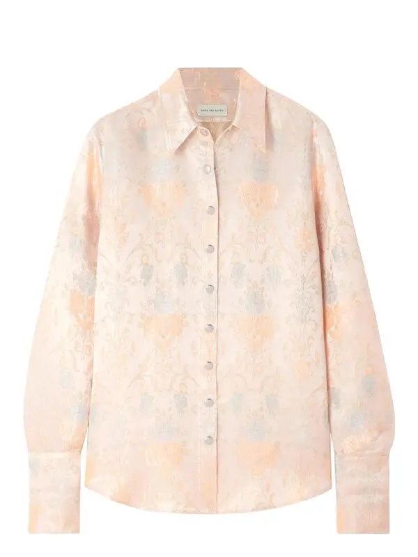Dries Van Noten Satin-jacquard Shirt - Pink