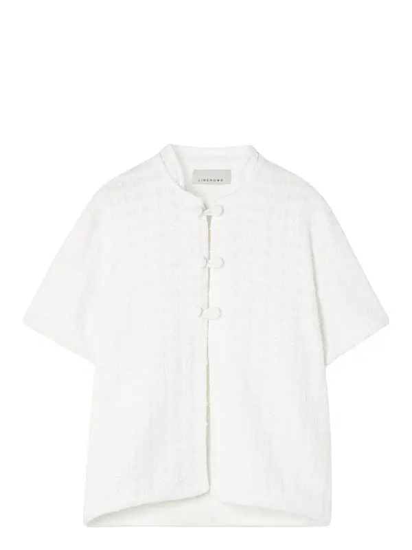 LIBEROWE Hetty Checked Bouclé-tweed Shirt - White