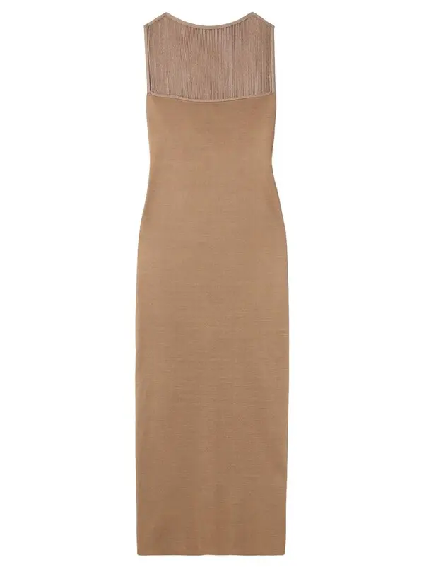 Khaite Ruslan Knitted Maxi Dress - Brown