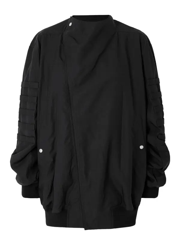 Rick Owens Anthem Asymmetric Ripstop Jacket - Black
