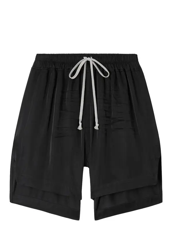 Rick Owens Crinkled-satin Shorts - Black