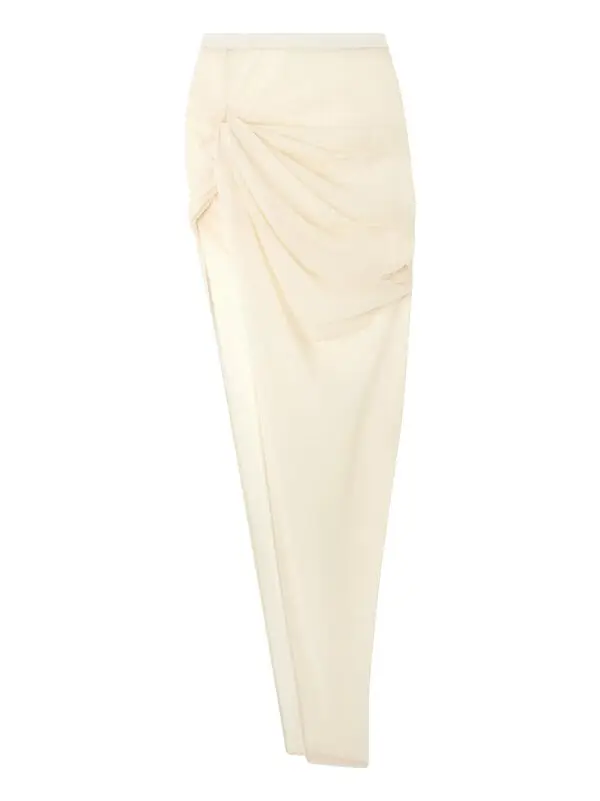 Rick Owens Twist Edfu Asymmetric Draped Maxi Skirt - Ivory