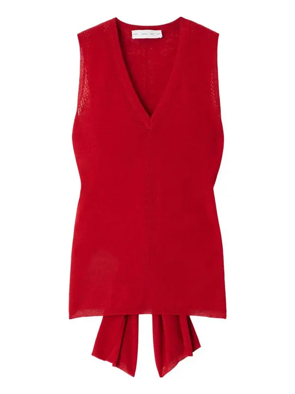Proenza Schouler White Label Heyde Draped Linen-blend Tank - Red