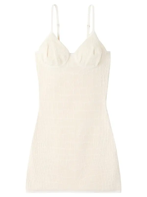 Jacquemus Scala Jacquard-knit Mini Dress - White