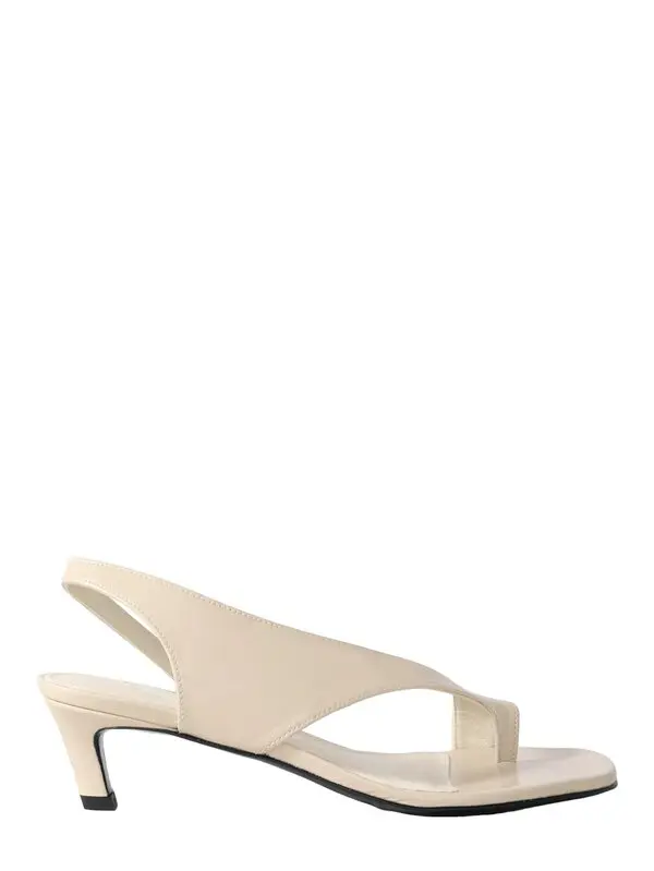 TOTEME Crinkled-leather Sandals - Cream