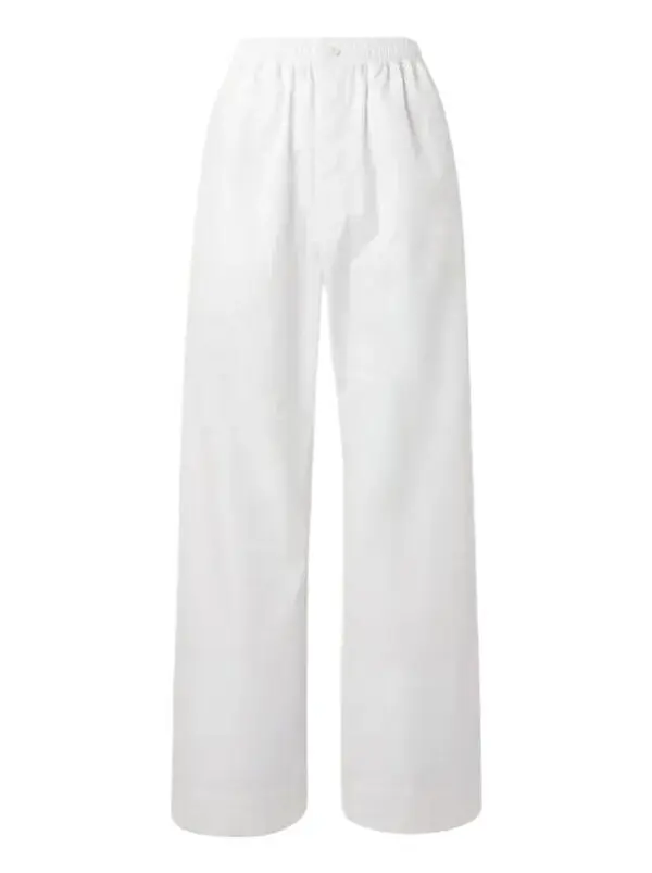 Carven Cotton-poplin Wide-leg Pants - White