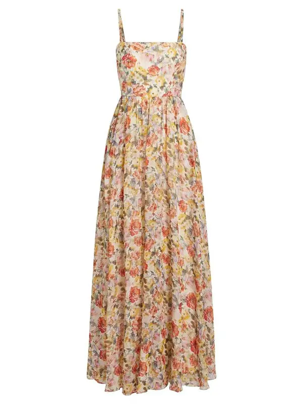 MIKAEL AGHAL Floral-print Voile Maxi Dress - Multicolor