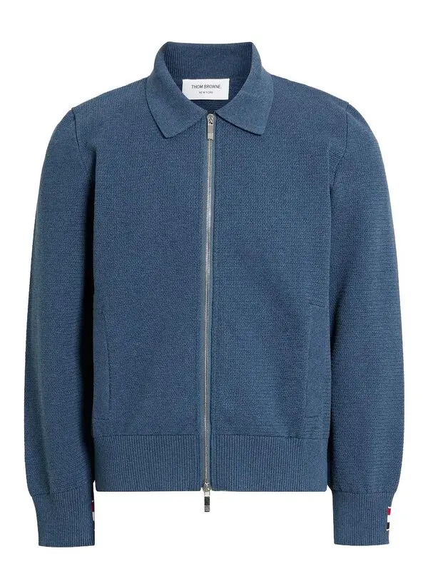 Thom Browne Jacquard-knit Cotton Jacket - Blue
