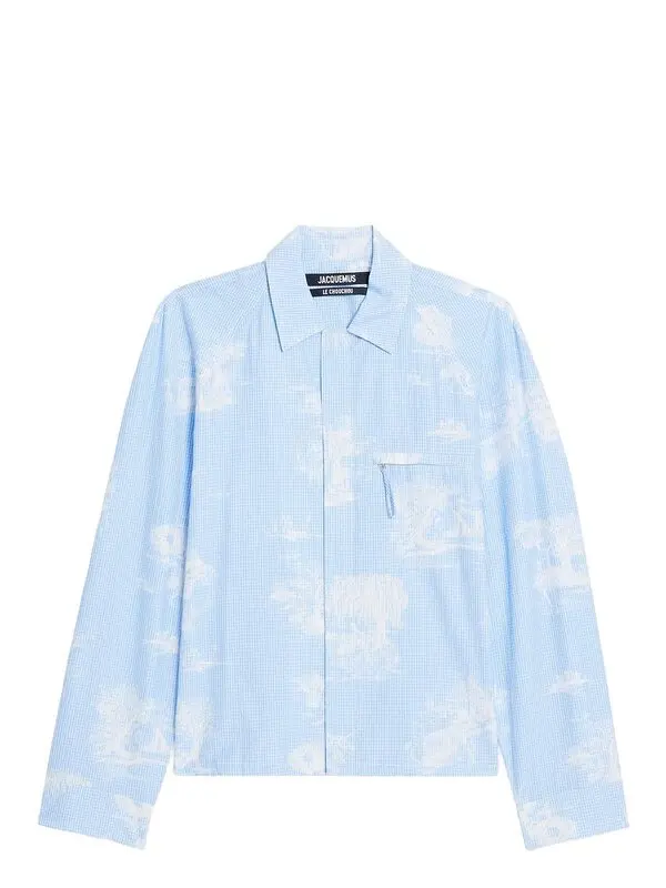 Jacquemus Criollo Printed Seersucker Shirt - Light Blue