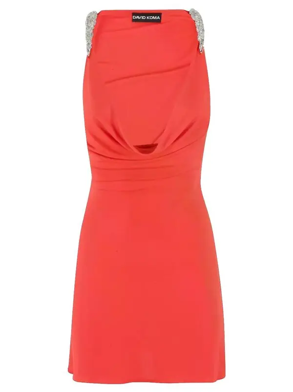 David Koma Cowl-neck Mini Dress - Orange