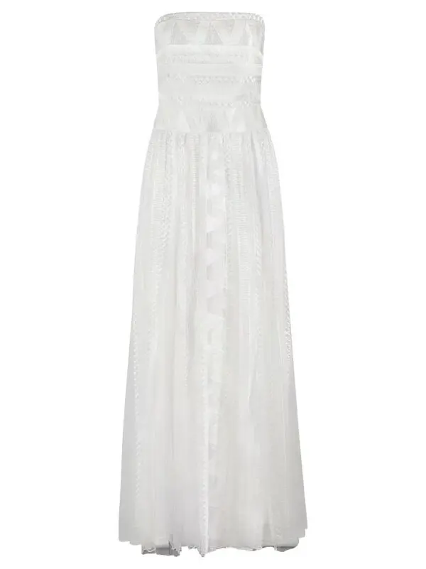 ERMANNO FIRENZE Strapless Maxi Dress - White