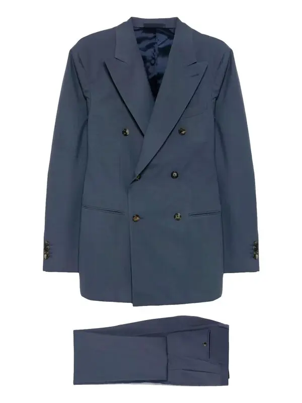 Caruso Double-breasted Suit - Blue