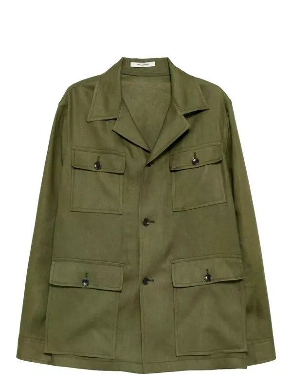 Tagliatore Linen Shirt Jacket - Green