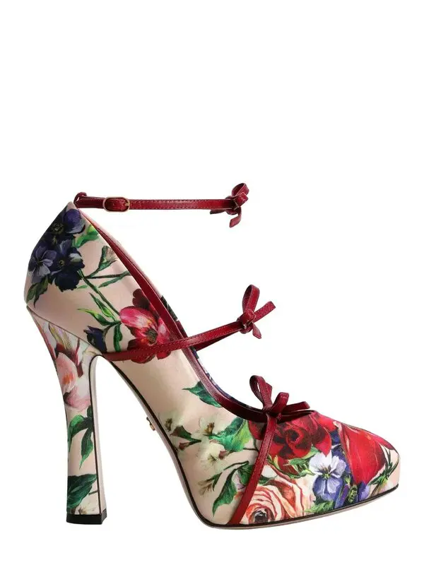 Dolce & Gabbana Floral-print Pumps - Neutrals