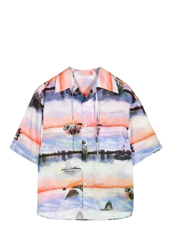 Wood Wood Charlie Holiday-print Shirt - Pink