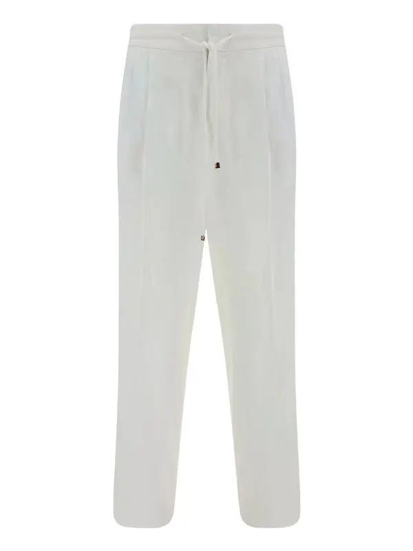 Brunello Cucinelli Drawstring-waistband Trousers - White