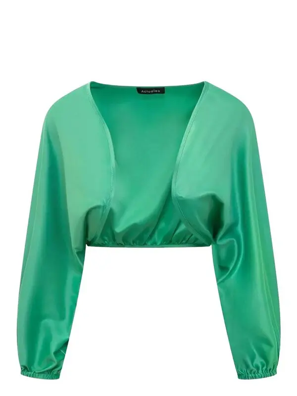 ACTUALEE Satin Shirt - Green