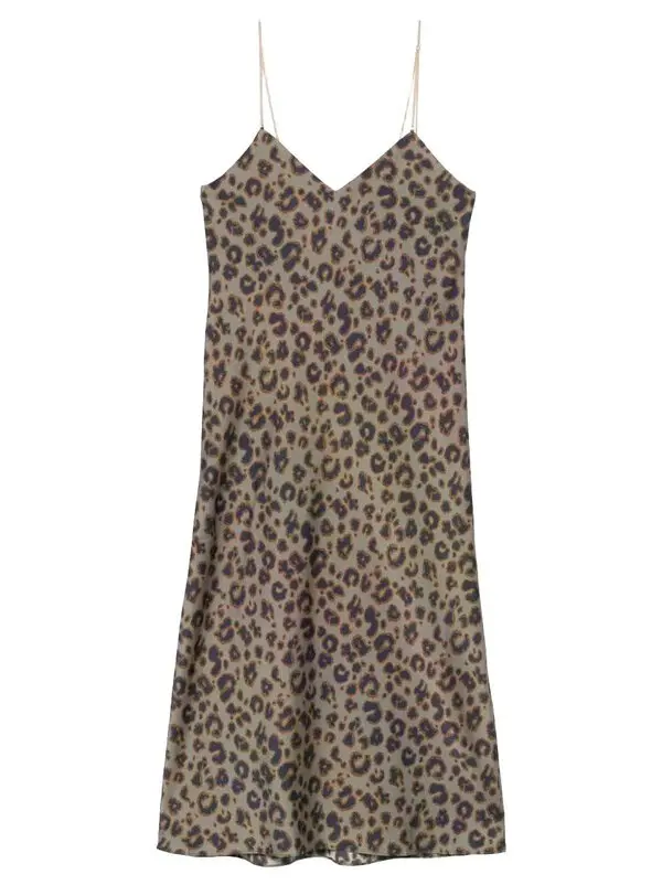 Ba&sh Biara Leopard Print Midi Dress - Green
