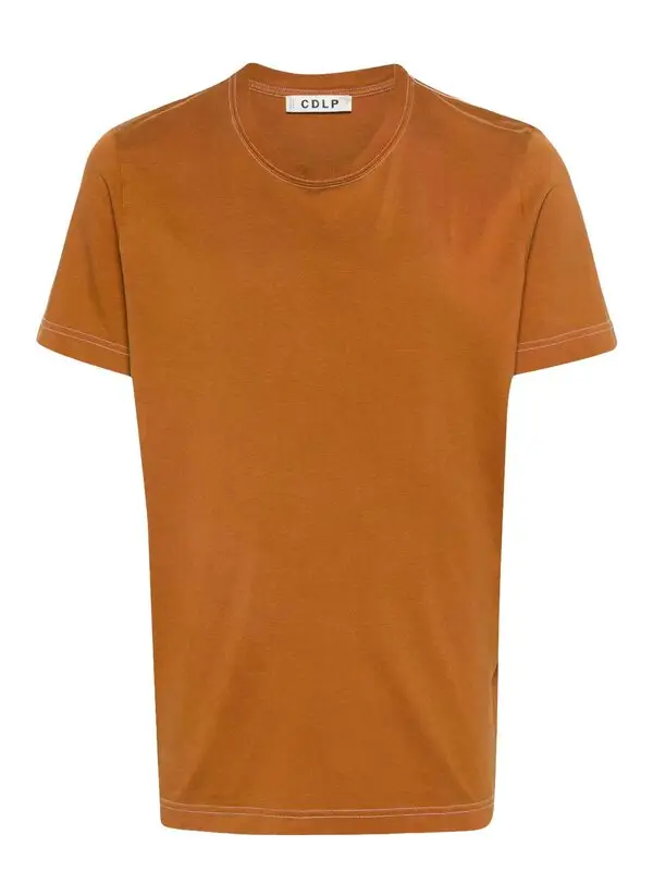 CDLP Contrast-stitching Midweight T-shirt - Brown