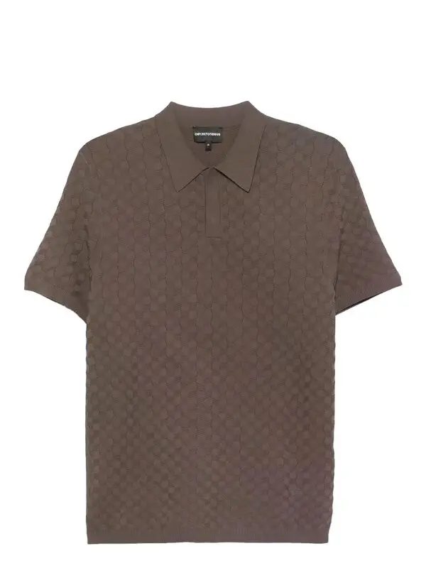 Emporio Armani Knitted Polo Shirt - Brown
