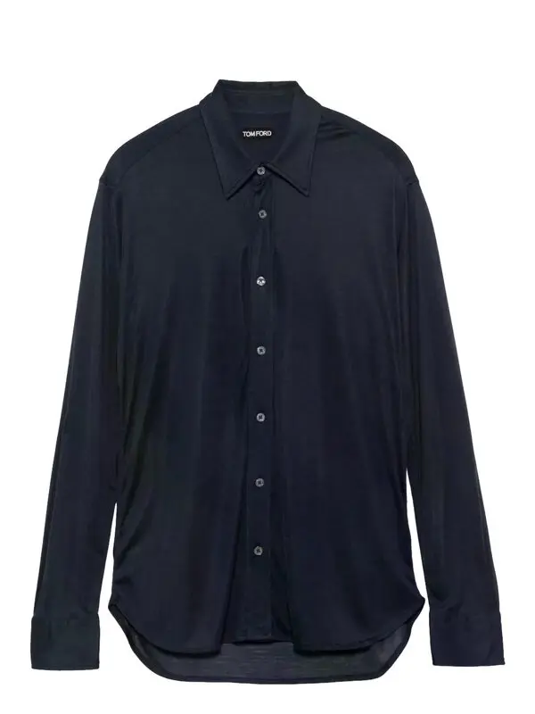 TOM FORD Sheer Silk Shirt - Blue