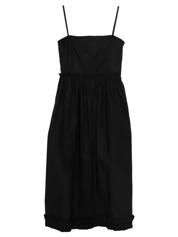 GANNI Cotton Midi Dress - Black
