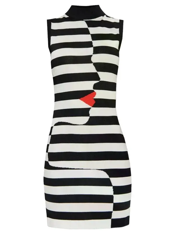 Balmain Striped Mini Dress - White
