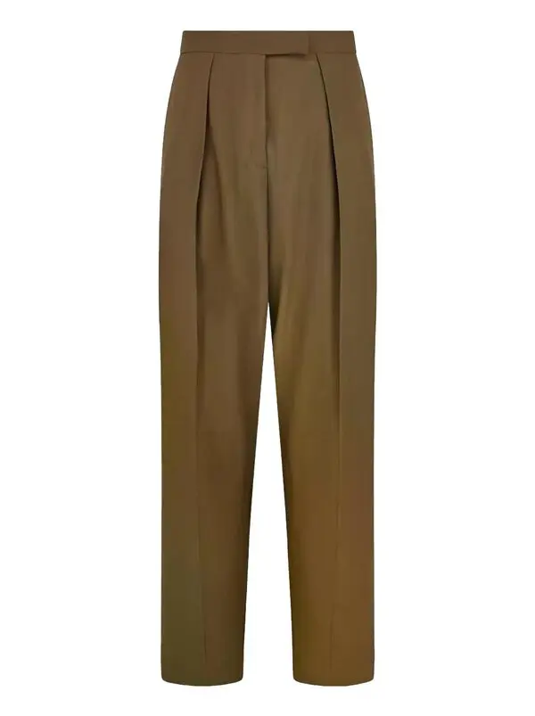 FERRAGAMO Pleat-front Tailored Trousers - Green