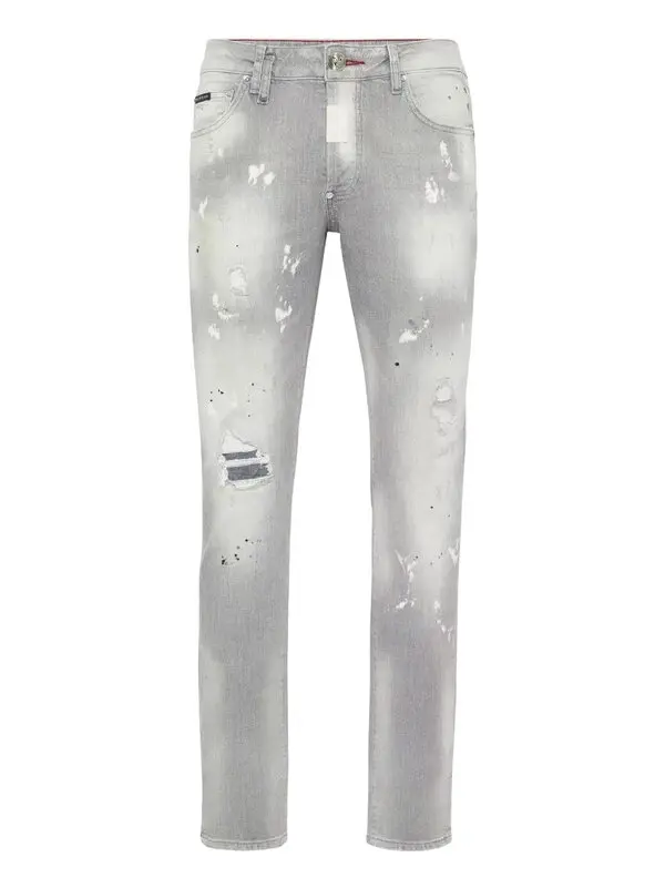 Philipp Plein Hexagon Super Straight Jeans - Grey