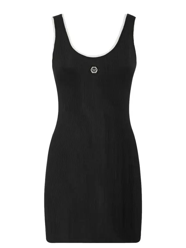 Philipp Plein Ribbed Dress - Black