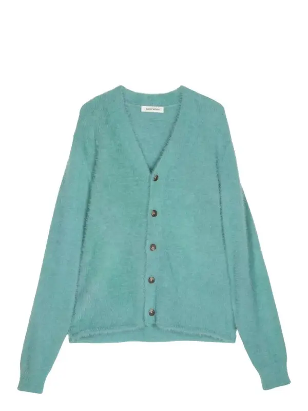 Wood Wood V-neck Knit Cardigan - Green