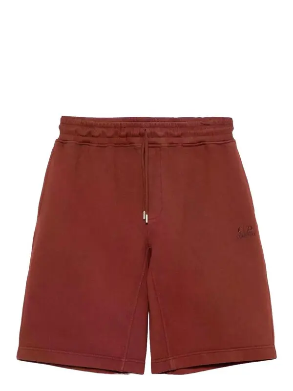 C.P. COMPANY Logo-embroidered Shorts - Brown