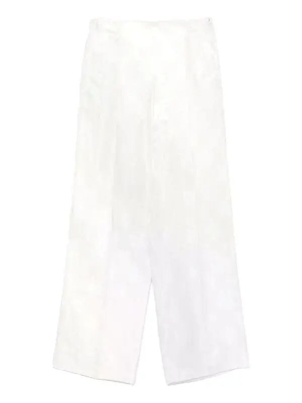 Fendi Floral-jacquard Trousers - White