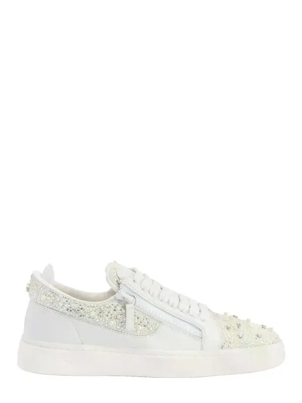 GIUSEPPE ZANOTTI Frankie Crystal-embellished Low-top Sneakers - White