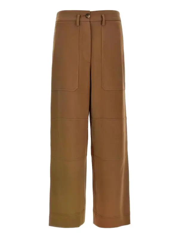Alberto Biani Straight Trousers - Brown
