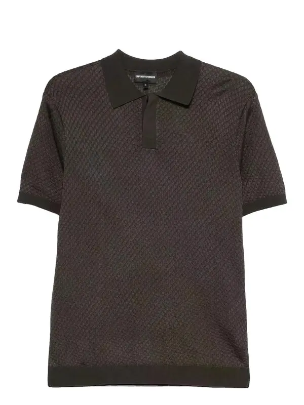 Emporio Armani Knitted Polo Shirt - Brown