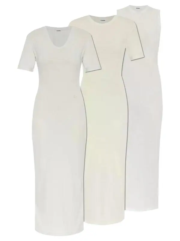JIL SANDER Cotton Midi Dress - White