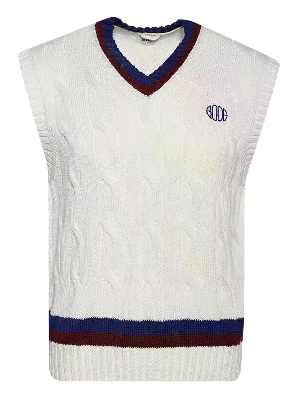 BODE Cotton Knitted Vest - White